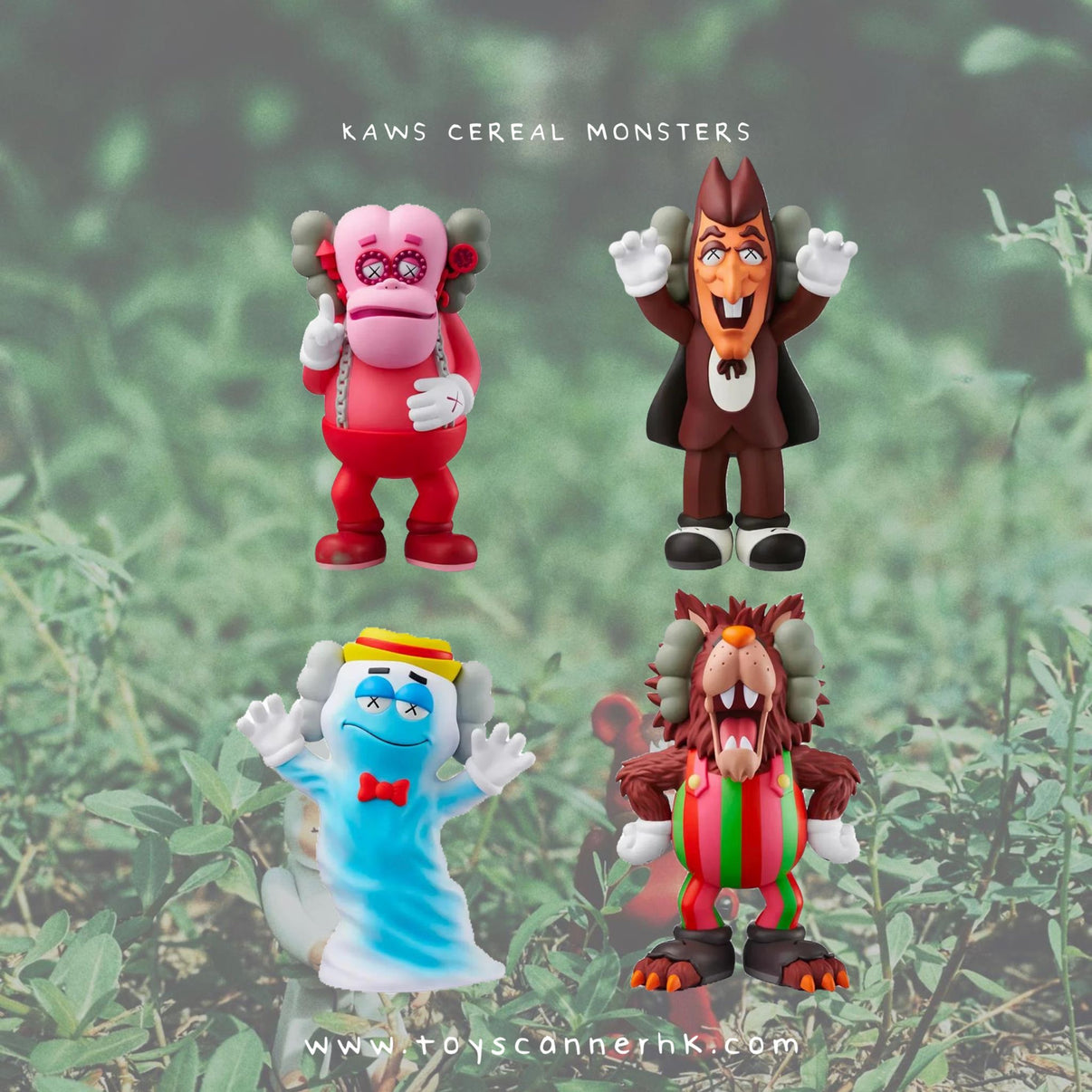 (Pre-order) KAWS - Cereal Monsters Set of 4 FRANKEN BERRY/COUNT CHOCUL ...